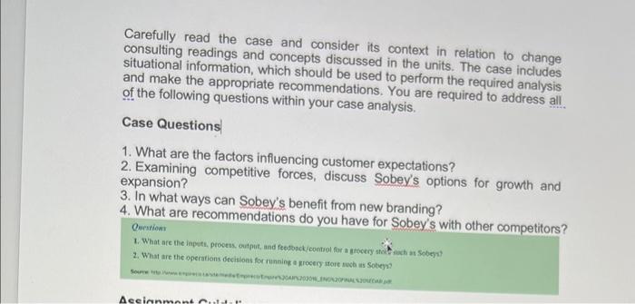 Solved Sobeys Sobess Inc, is the second largest grocery | Chegg.com