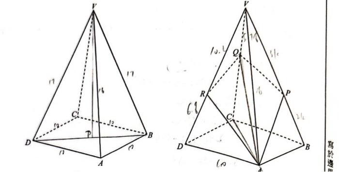 Solved Note that the diagram VABCD is a pyramid with a | Chegg.com