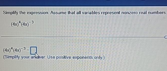 Solved Simplify The Expression Assume That All Variables