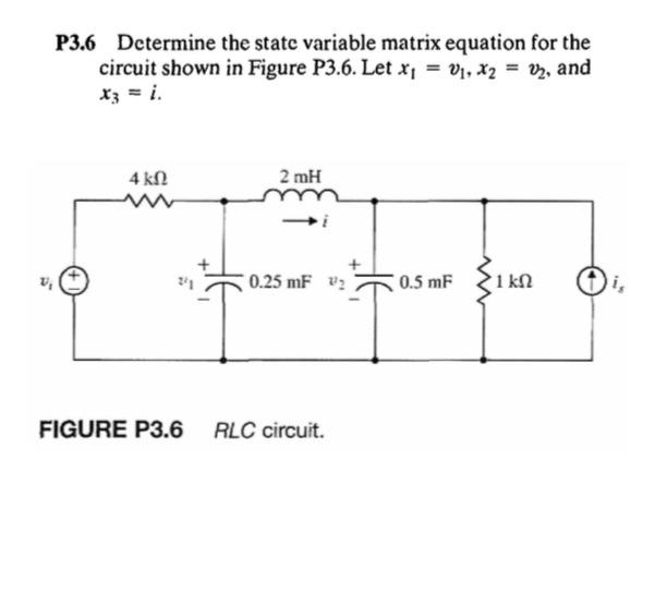 Solved P3.6 Determine the statc variable matrix equation for | Chegg.com