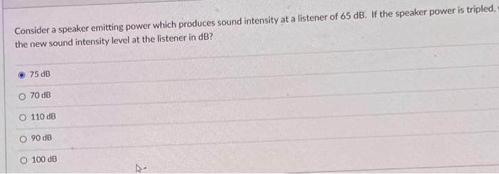 Solved Consider a speaker emitting power which produces | Chegg.com