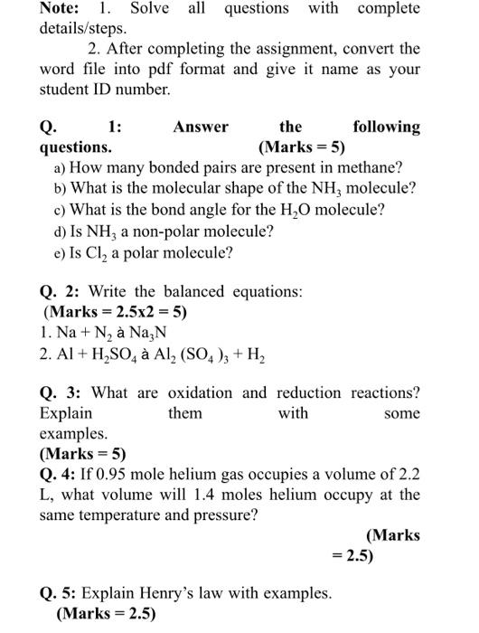 Solved Note: 1. Solve all questions with complete | Chegg.com