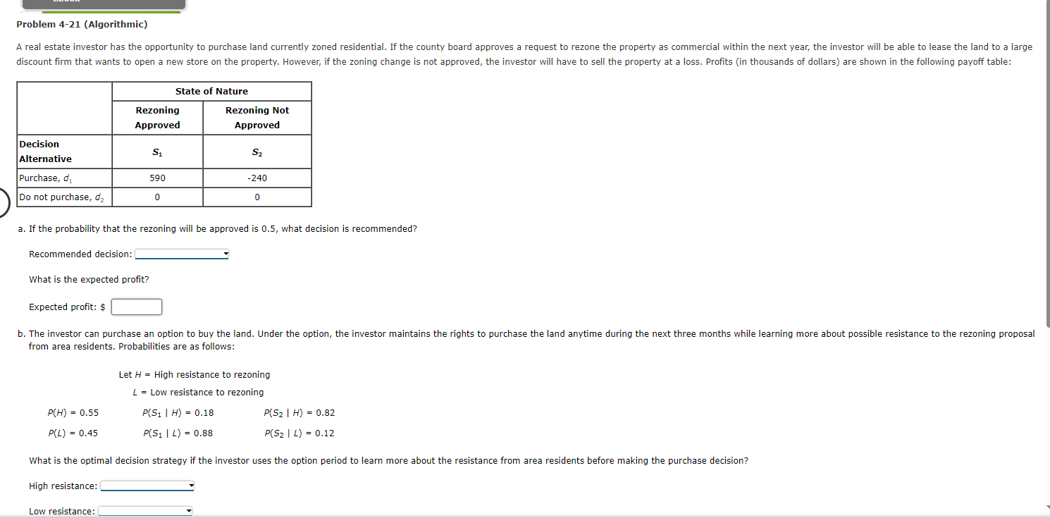 Solved Problem 4-21 (Algorithmic)a. ﻿If the probability that | Chegg.com
