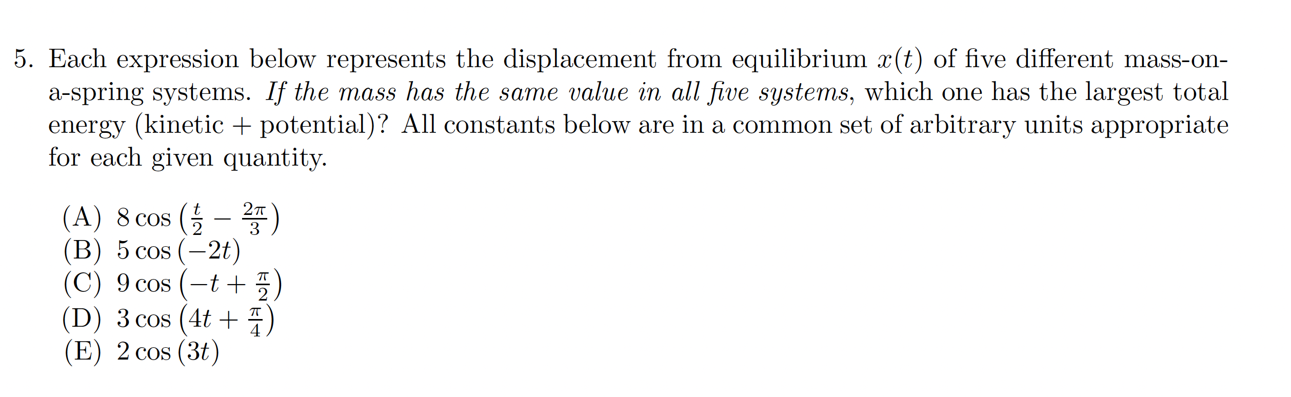 Solved Each expression below represents the displacement | Chegg.com