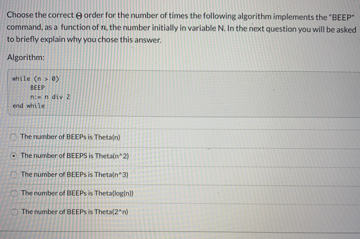 Solved Choose the correct order for the number of times the | Chegg.com
