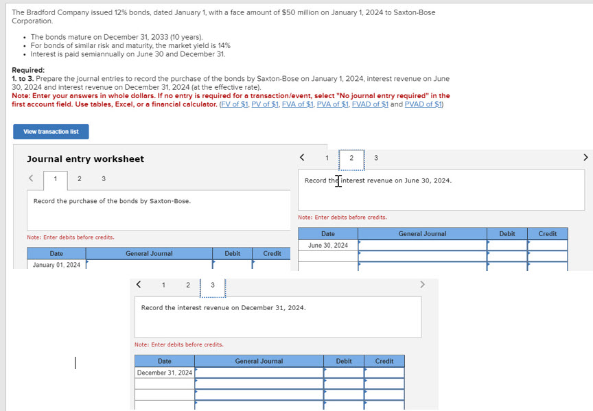 Solved The Bradford Company issued 12% ﻿bonds, dated January | Chegg.com