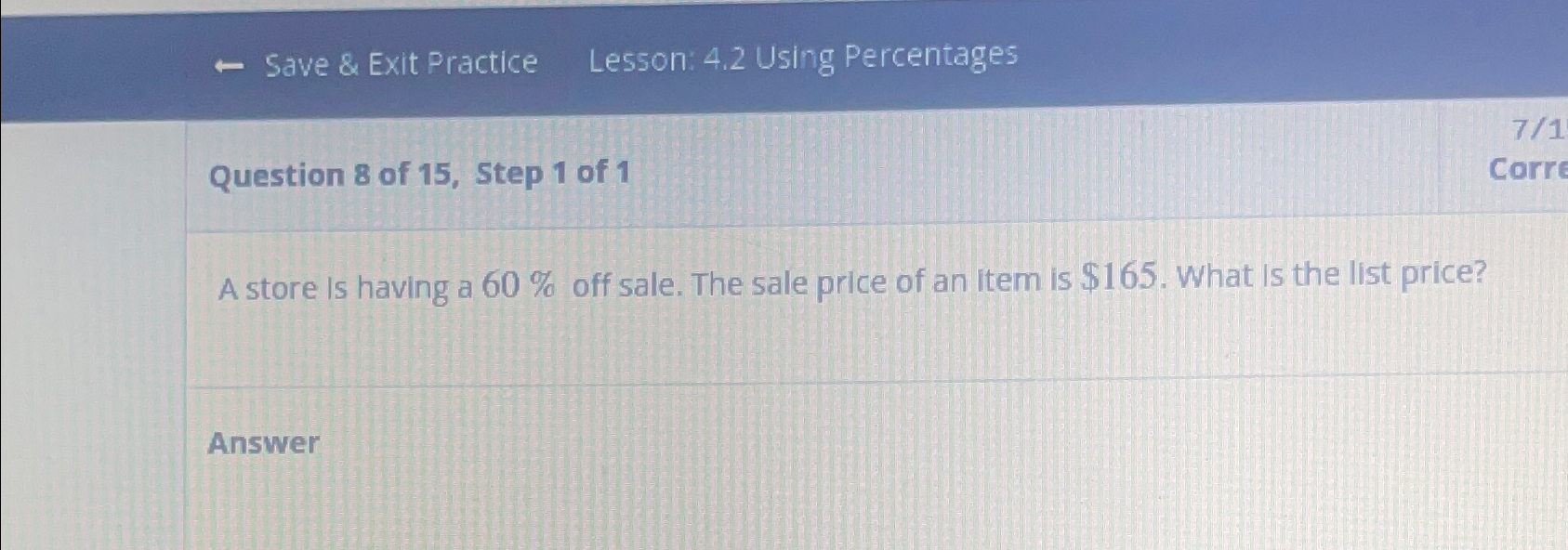Save & Exit Practice Lesson: 4.2 ﻿Using | Chegg.com