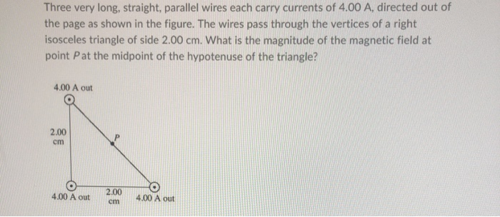 Solved Three very long, straight, parallel wires each carry | Chegg.com