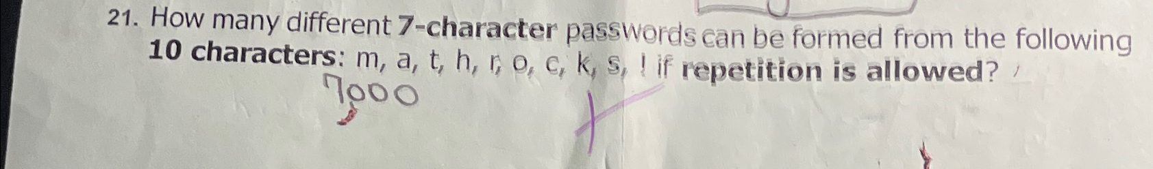 Solved How many different 7 -character passwords can be | Chegg.com