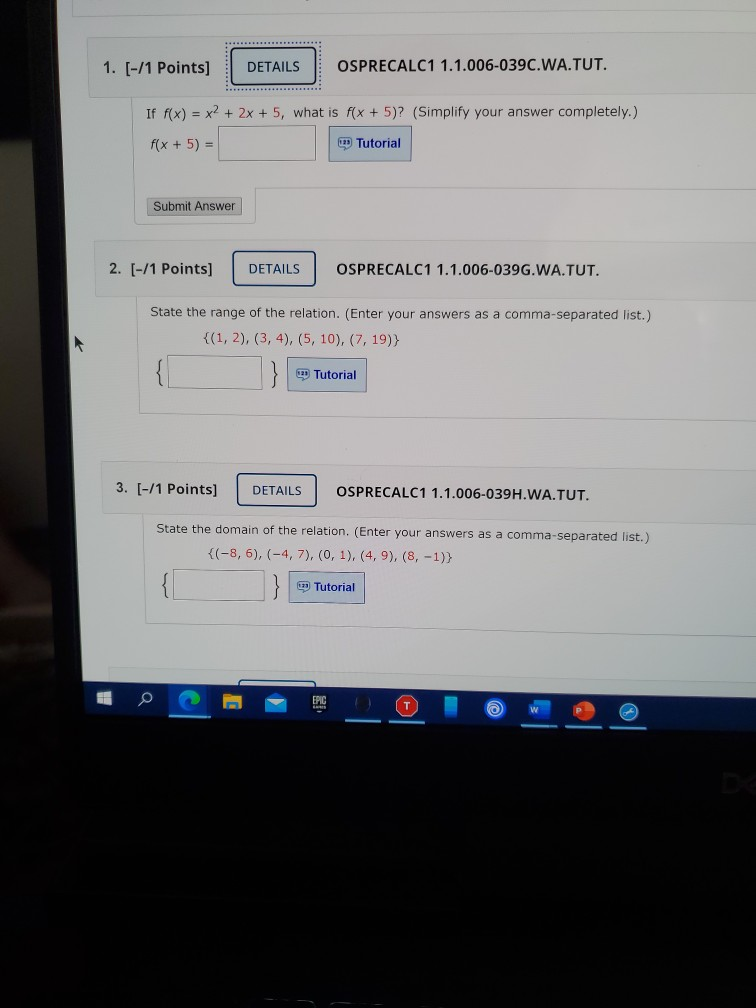 Solved 1. [-/1 Points] DETAILS OSPRECALC1 | Chegg.com