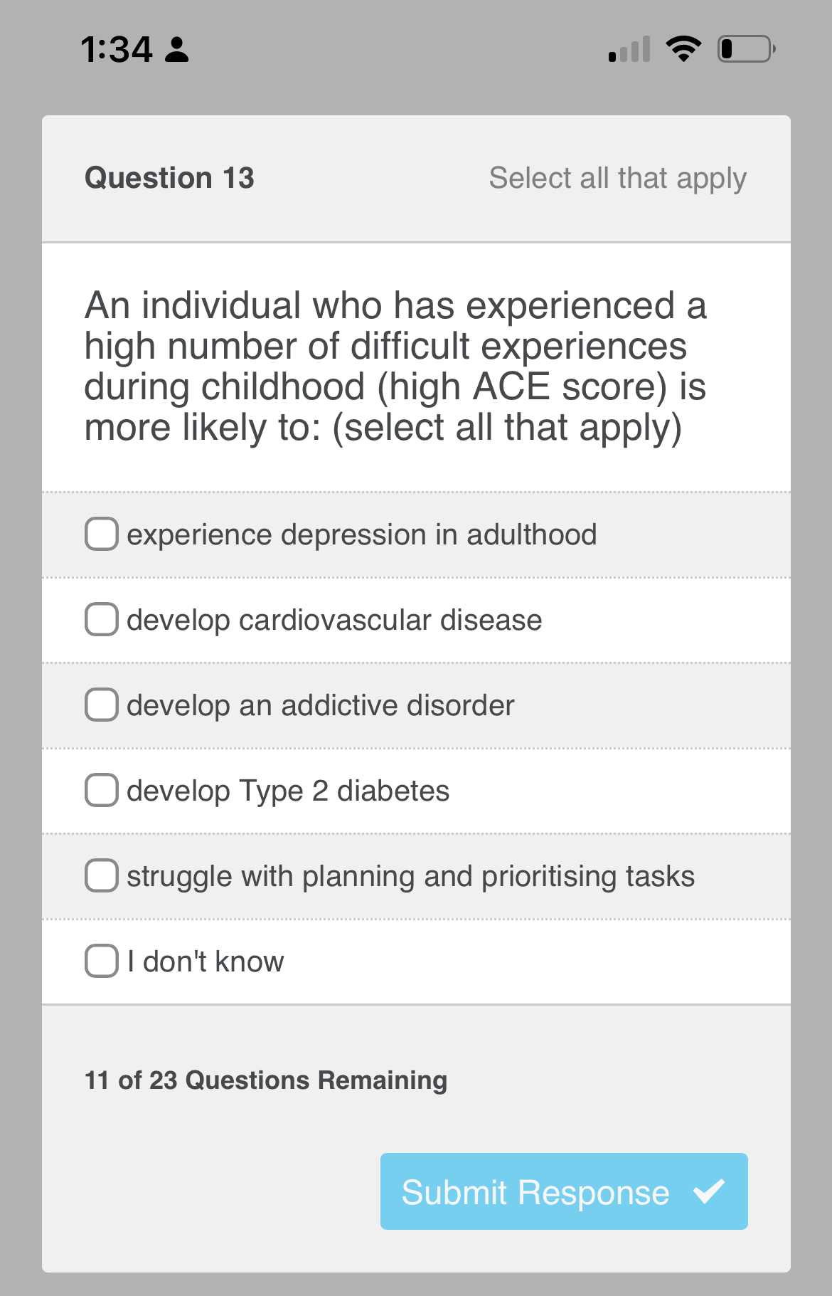 Solved 1:34 ﻿:Question 13Select all that applyAn individual | Chegg.com