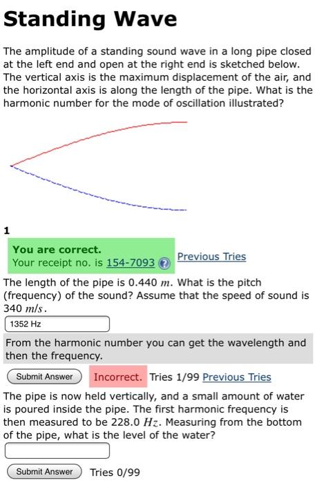 Solved Standing Wave The amplitude of a standing sound wave | Chegg.com