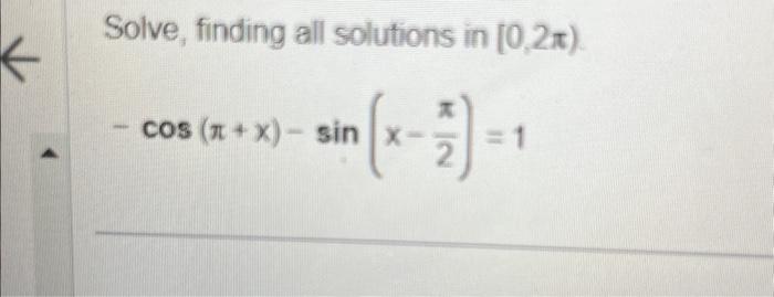 Solved Solve, finding all solutions in [0,2π) | Chegg.com
