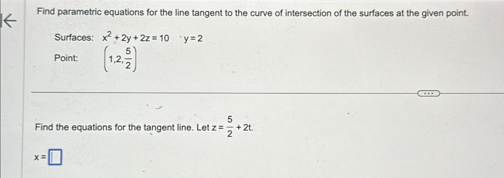 Solved Find parametric equations for the line tangent to the | Chegg.com