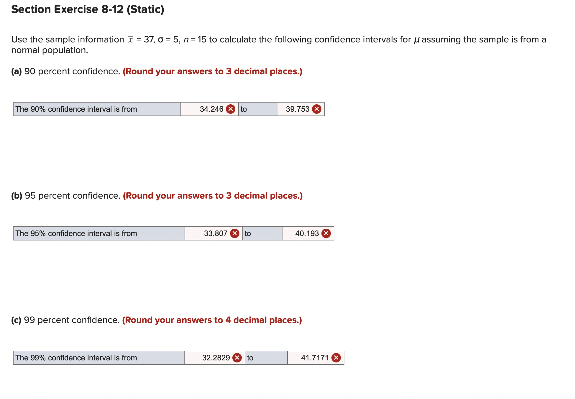 Solved Section Exercise 8-12 (Static)Use the sample | Chegg.com