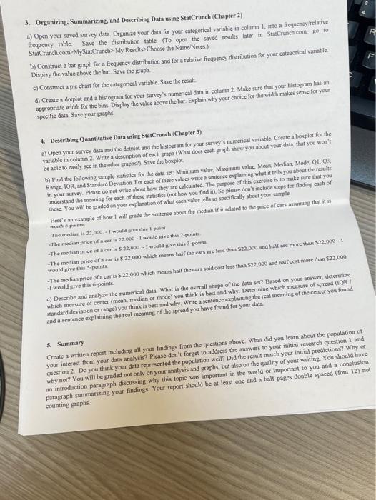 Math 227: Project 1 - Data Collection and Descriptive | Chegg.com