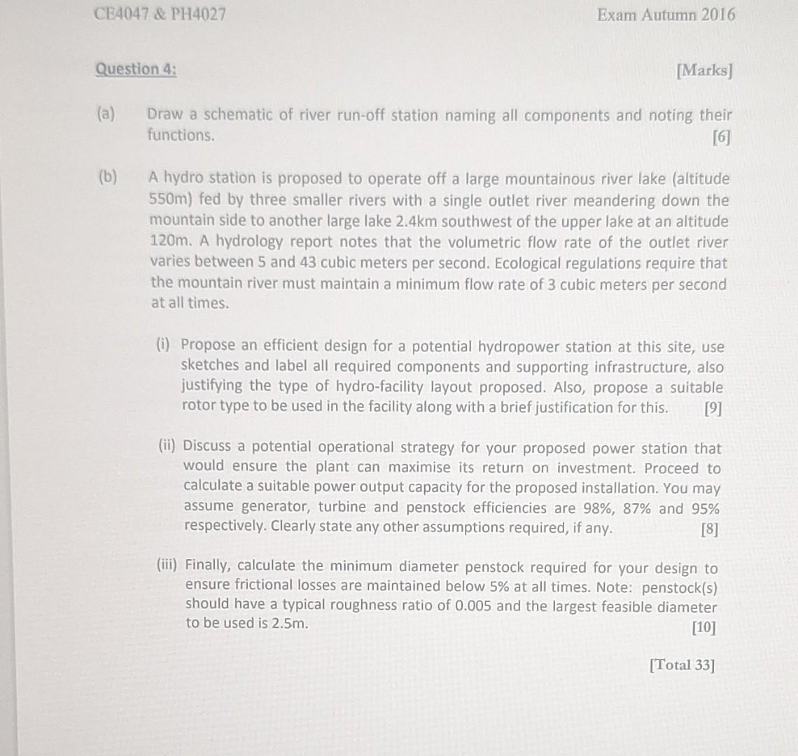 Solved uestion 4: [Marks] Draw a schematic of river run-off | Chegg.com