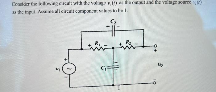 Solved Consider the following circuit with the voltage vo(t) | Chegg.com