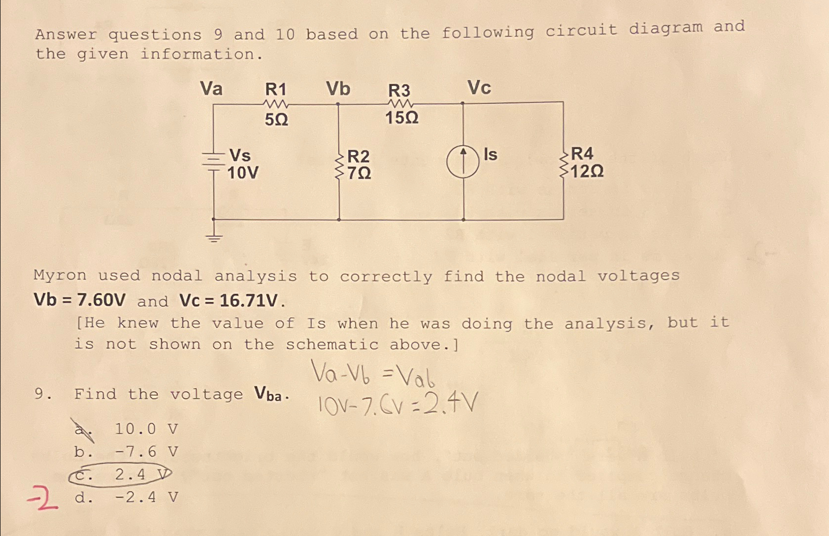 Solved Answer questions 9 ﻿and 10 ﻿based on the following | Chegg.com