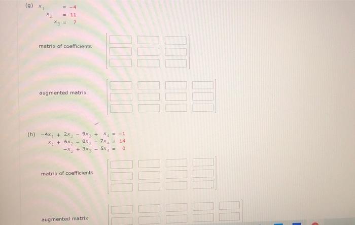 Solved Determine the matrix of coefficients and augmented | Chegg.com