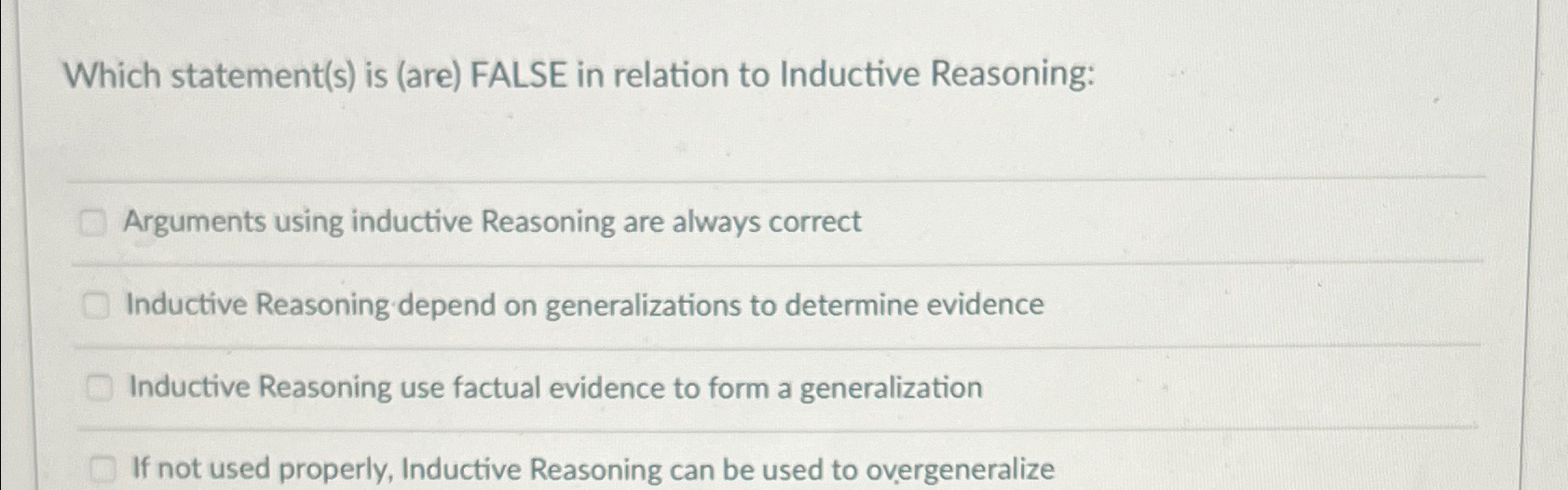 Solved Which statement(s) ﻿is (are) ﻿FALSE in relation to | Chegg.com