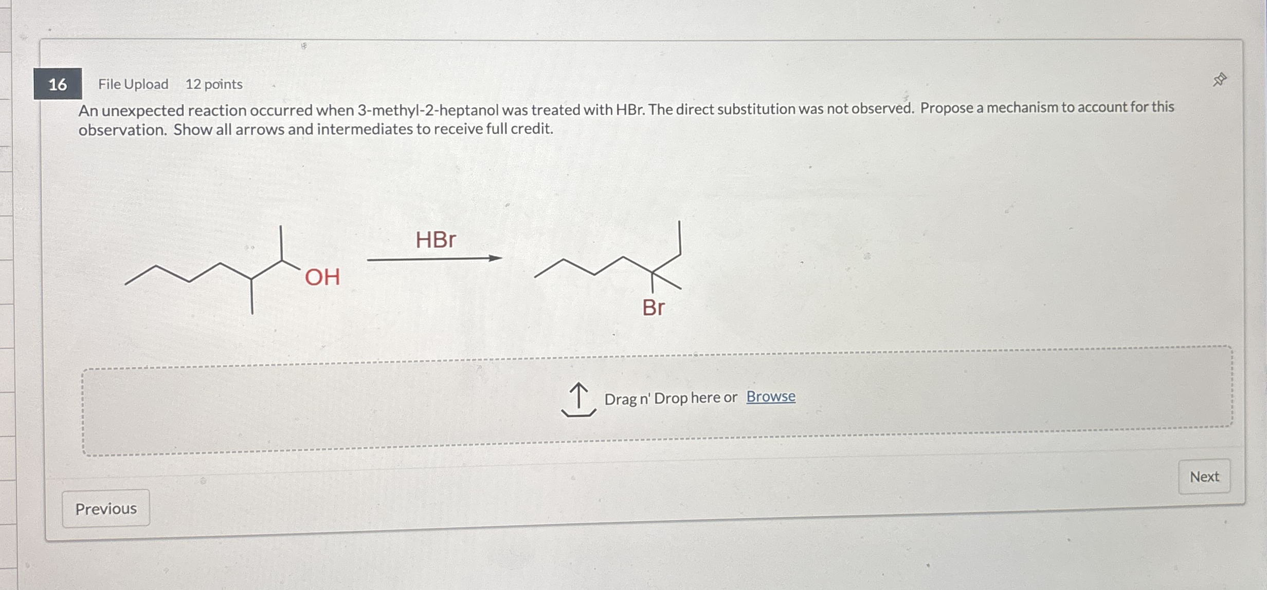 Solved 16File Upload 12 ﻿pointsAn unexpected reaction | Chegg.com