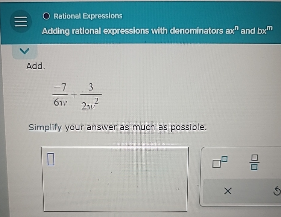 Solved Rational ExpressionsAdding rational expressions with | Chegg.com