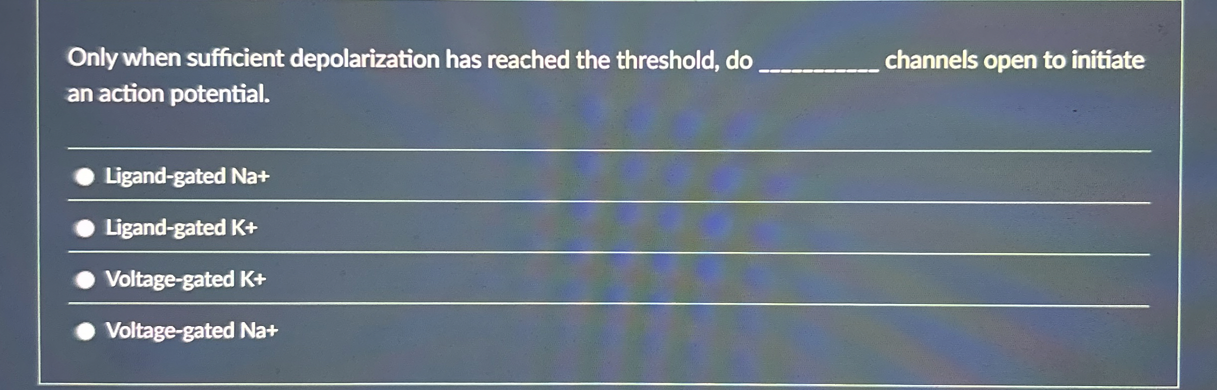 Solved During an action potential, which ion channels open | Chegg.com