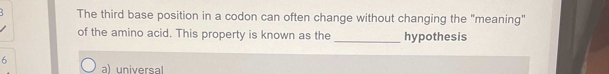 Solved The third base position in a codon can often change | Chegg.com