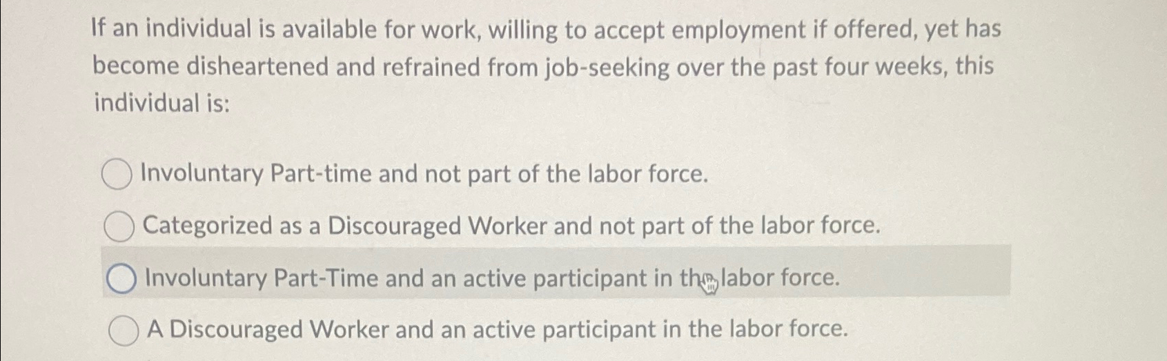 Solved If an individual is available for work, willing to | Chegg.com