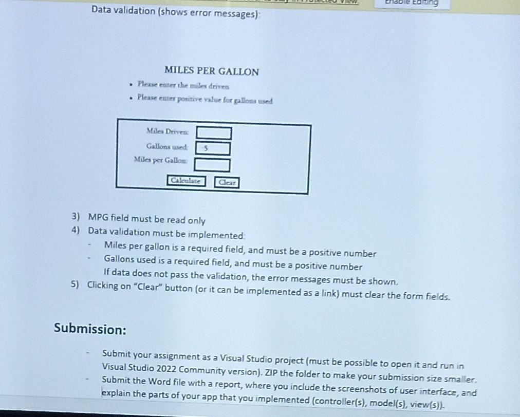 Solved Develop a single page web app using ASP.NET Core MVC | Chegg.com