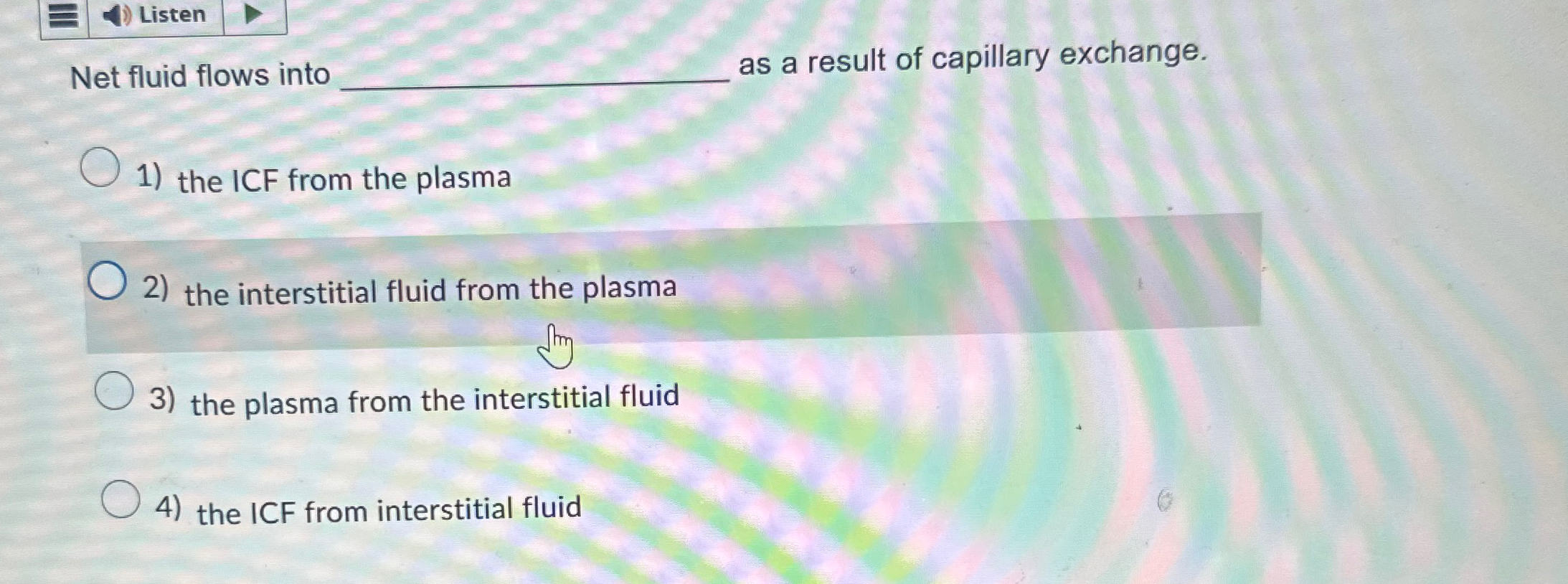 Solved ListenNet fluid flows into as a result of capillary | Chegg.com