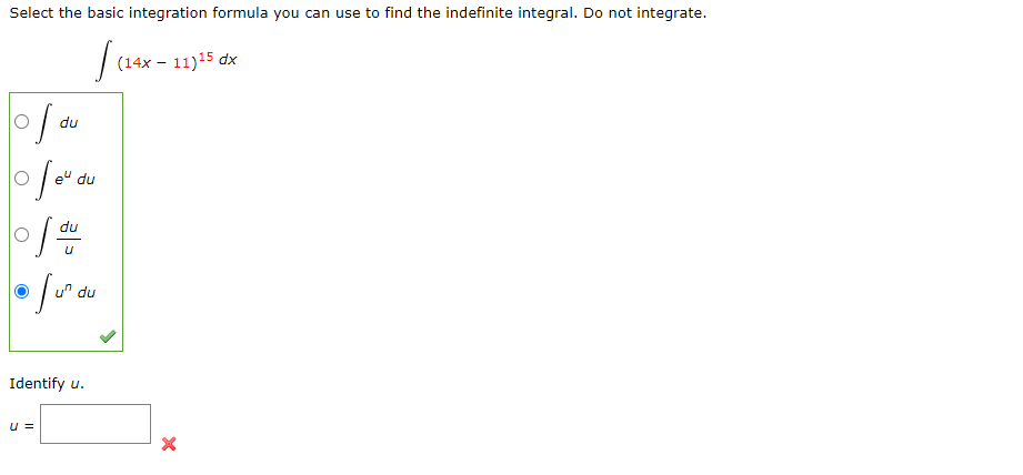 Solved Select the basic integration formula you can use to | Chegg.com