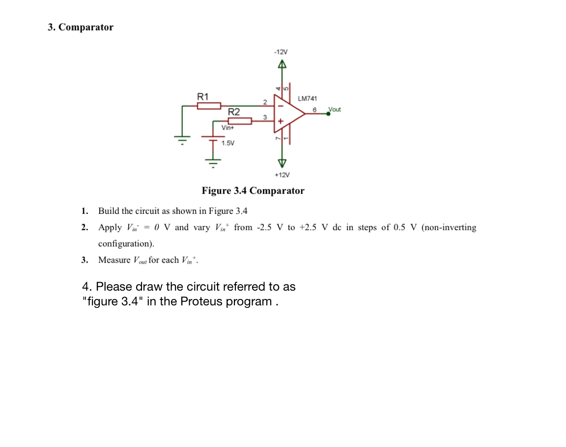 Solved ComparatorBuild the circuit as shown in Figure | Chegg.com