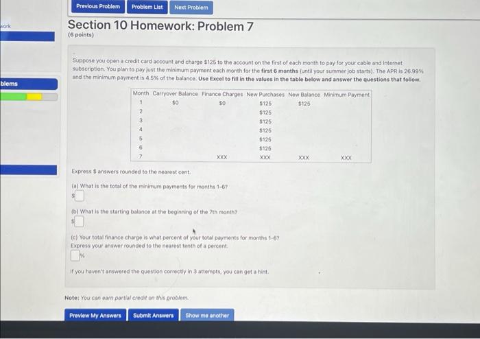 Section 10 Homework: Problem 7 (6 points) Suppose you | Chegg.com