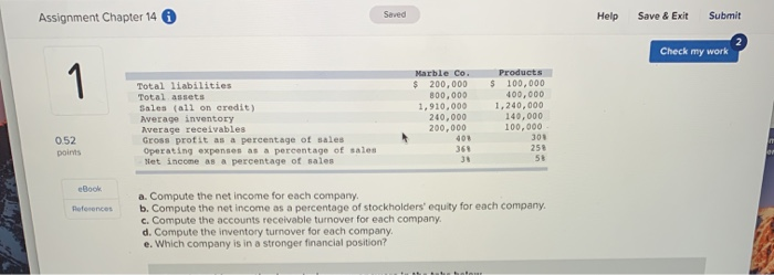 Solved Assignment Chapter 14 6 Seved Help Save & Exit Submit | Chegg.com