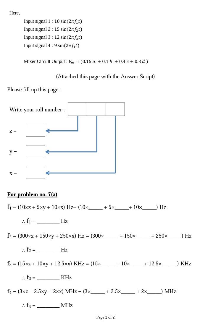 Solved A communication system transmits multiple signals | Chegg.com