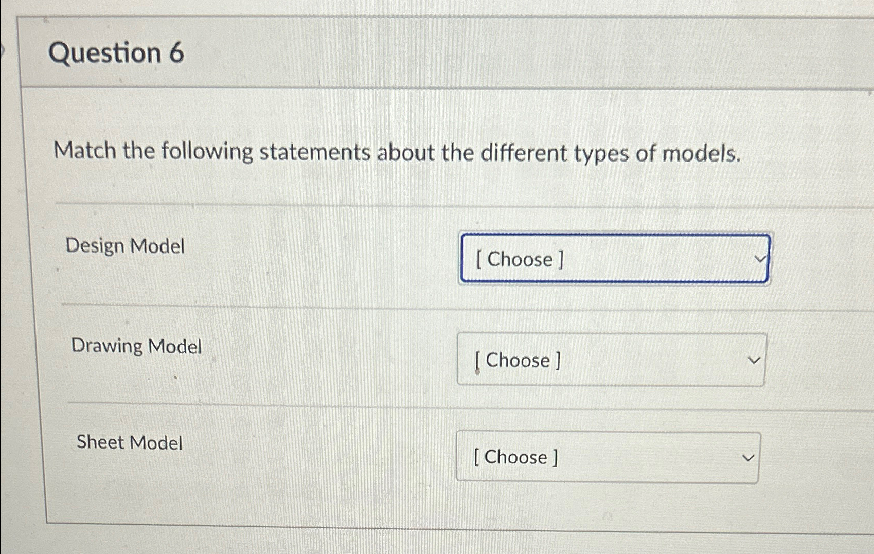 Solved Question 6Match the following statements about the | Chegg.com