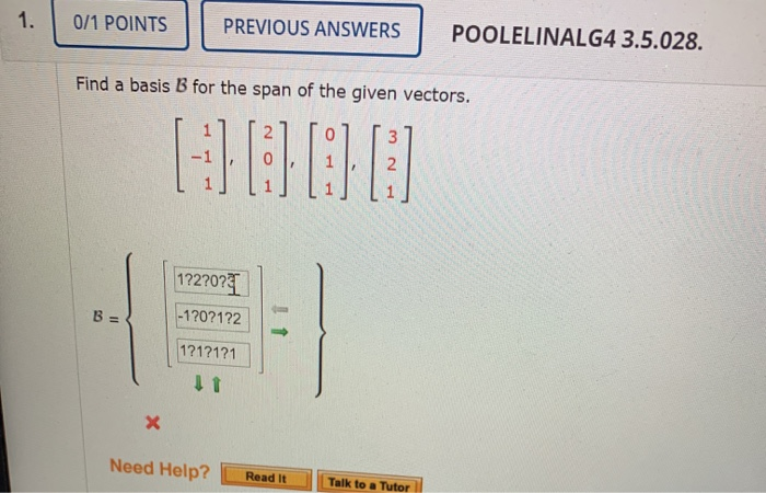 Solved 0/1 POINTS | PREVIOUS ANSWERS POOLELINALG4 3.5.028. | Chegg.com
