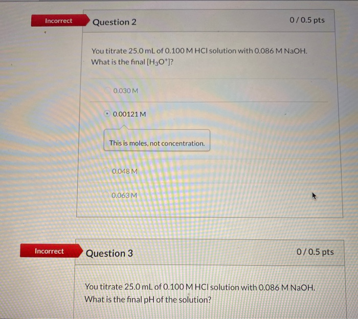 You titrate 25.0 mL of 0.100 M HCl solution with | Chegg.com