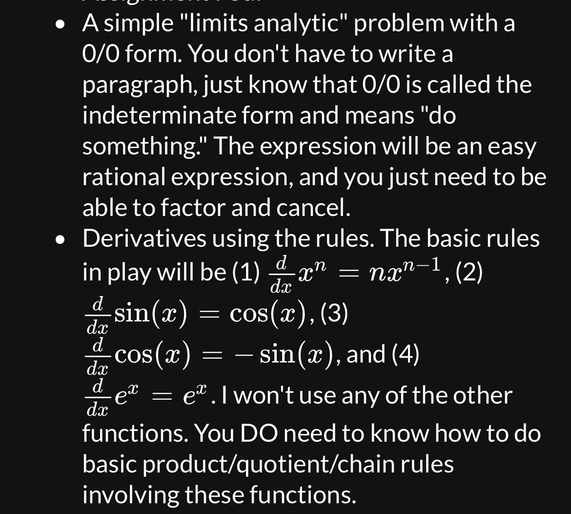 1)A simple "limits analytic" problem with a 0/0 | Chegg.com