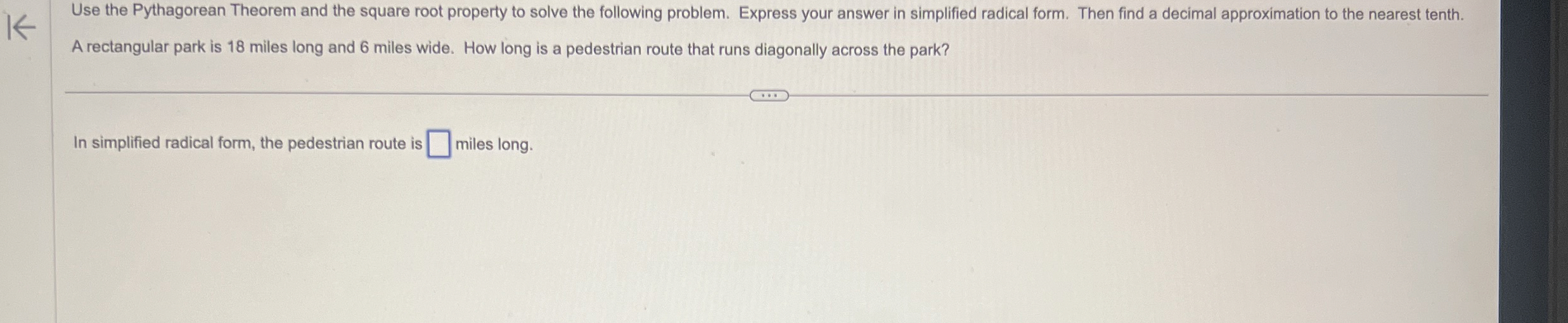 Solved Use the Pythagorean Theorem and the square root | Chegg.com