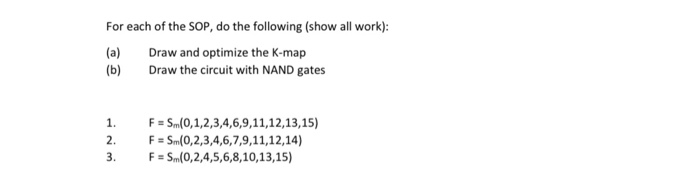 Solved For each of the SOP, do the following (show all | Chegg.com