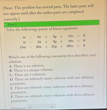 Solved (Note: This problem has several parts. The latter | Chegg.com