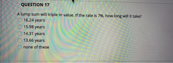 Solved QUESTION 15 Calculate the future value of a lump sum | Chegg.com
