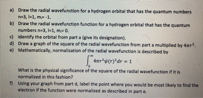 Solved a) Draw the radial wavefunction for a hydrogen | Chegg.com