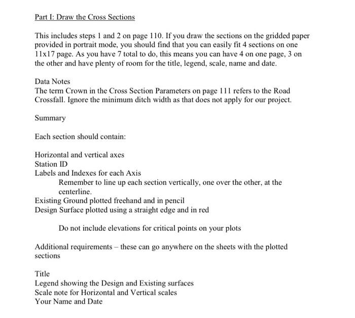 Part I: Draw the Cross Sections This includes steps | Chegg.com