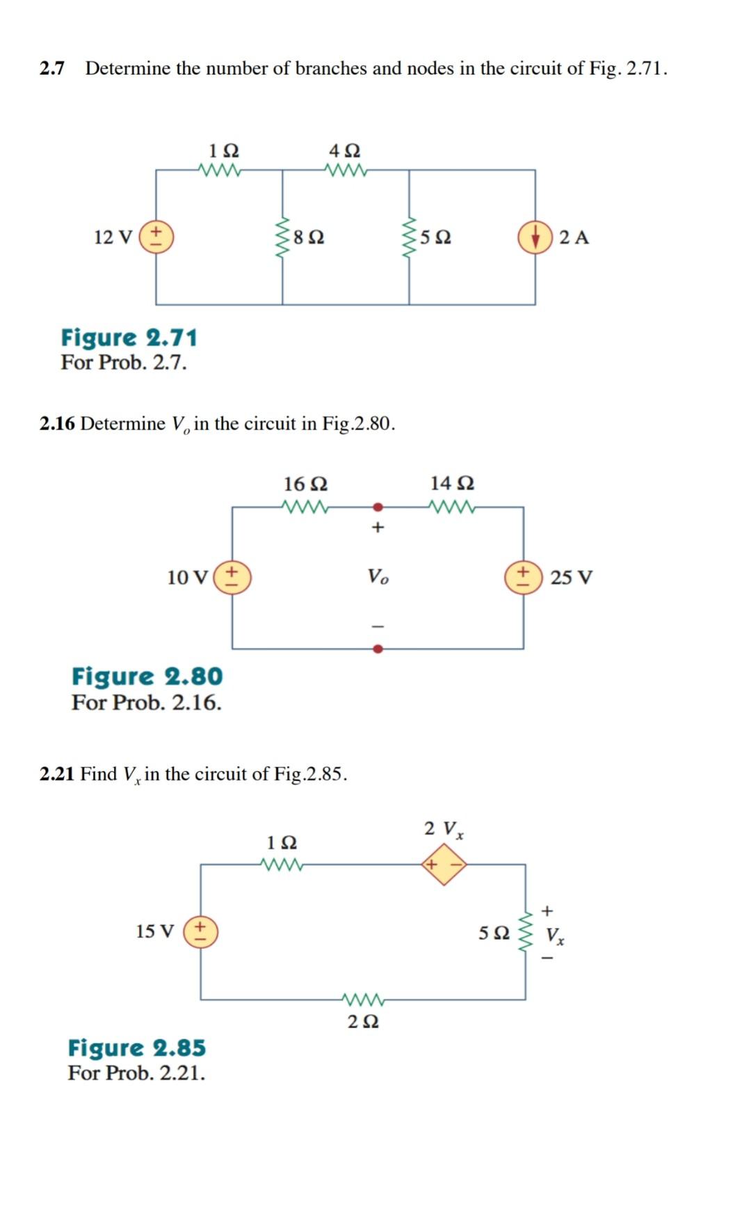 Solved 2.7 Determine the number of branches and nodes in the | Chegg.com