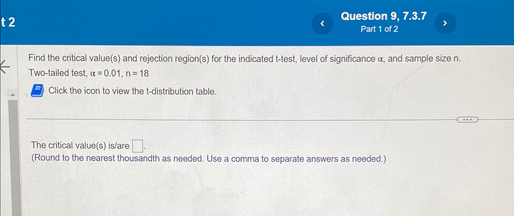 Solved Question 9,Part 1 ﻿of 2Find the critical value(s) | Chegg.com