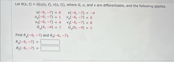 Solved Let R S T G U S T V S T Where G U And V Are